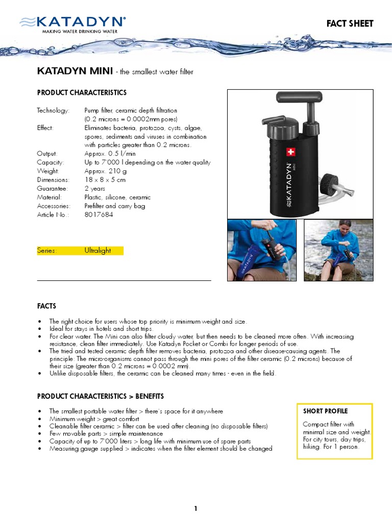 Katadyn Mini: - The Smallest Water Filter | PDF | Filtration | Ceramics