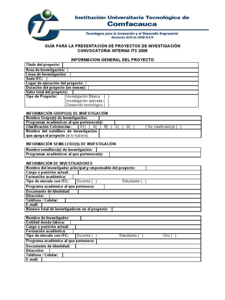 Guia para La Presentacion de Proyectos 2009 | PDF | Business