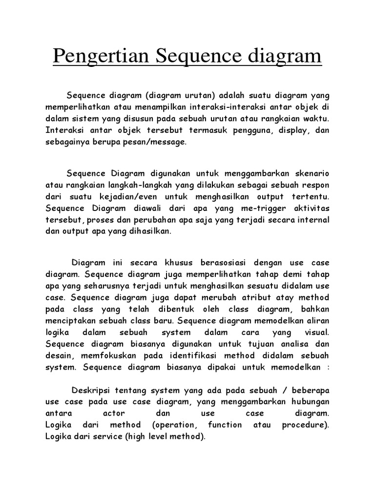 Pengertian Sequence Diagram | PDF