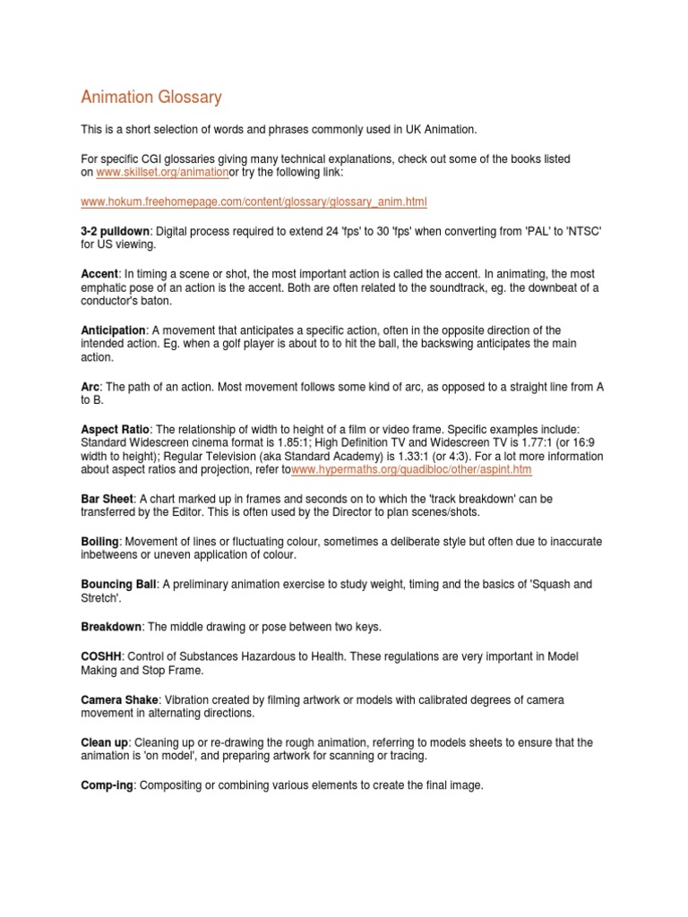 Animation Glossary | Video | Animation