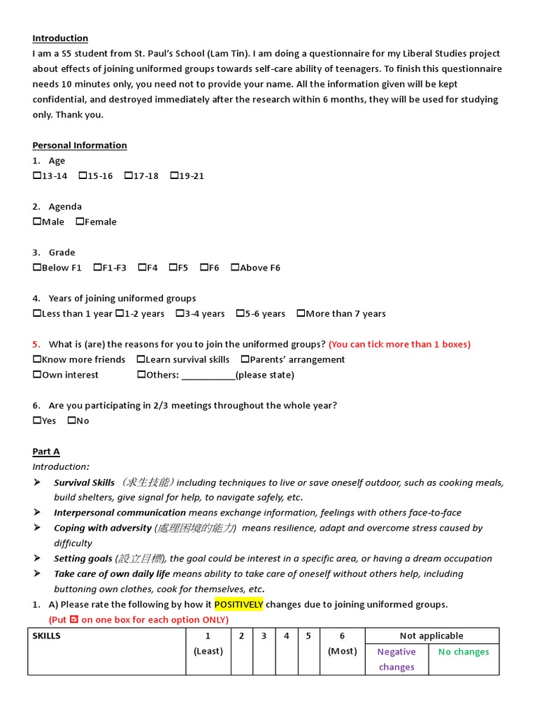 IES - Web Questionnaire (Teenagers) | PDF | Interpersonal Communication ...