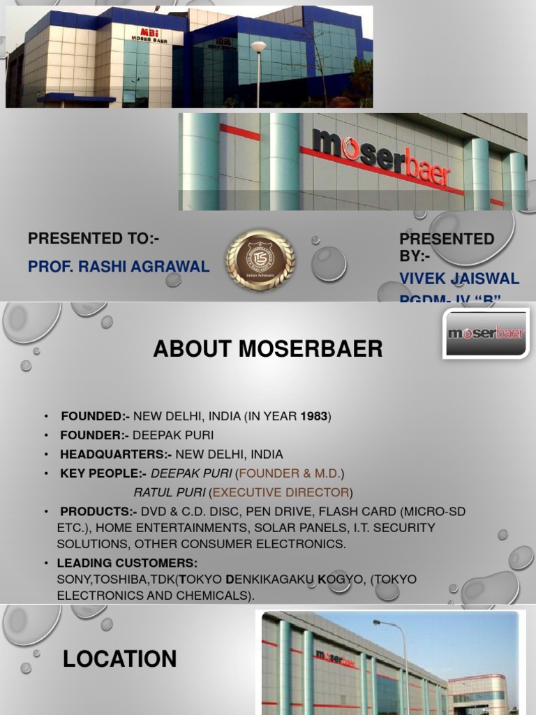 Moser Baer Supply Chain | PDF | Logistics | Photovoltaics