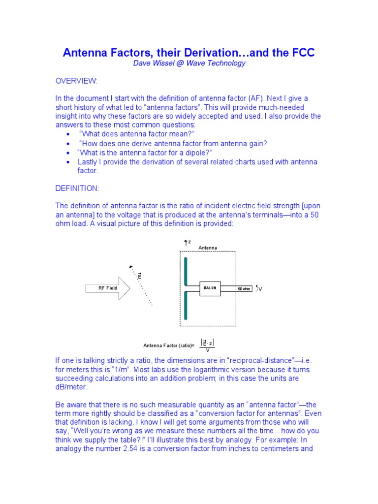 FCC Antenna Factors.pdf | Antenna (Radio) | Decibel