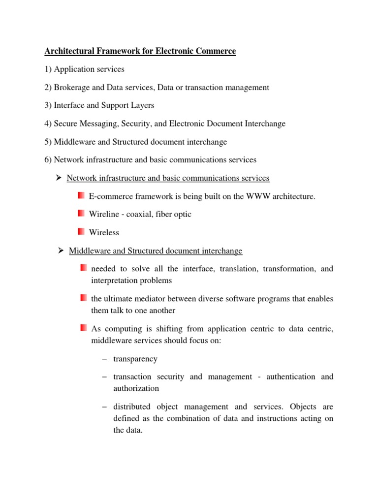 Architectural Framework For Electronic Commerce | PDF | E Commerce ...