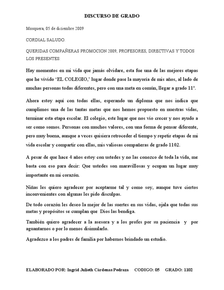 Discurso de Grado | PDF