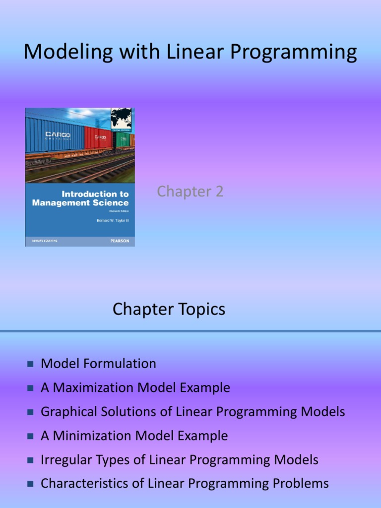 CHP2 Lpapplication | PDF | Linear Programming | Loss Function