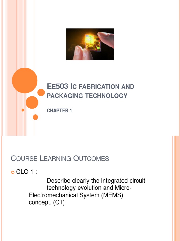 Chapter 1 IC Fabrication | PDF | Integrated Circuit | Mosfet