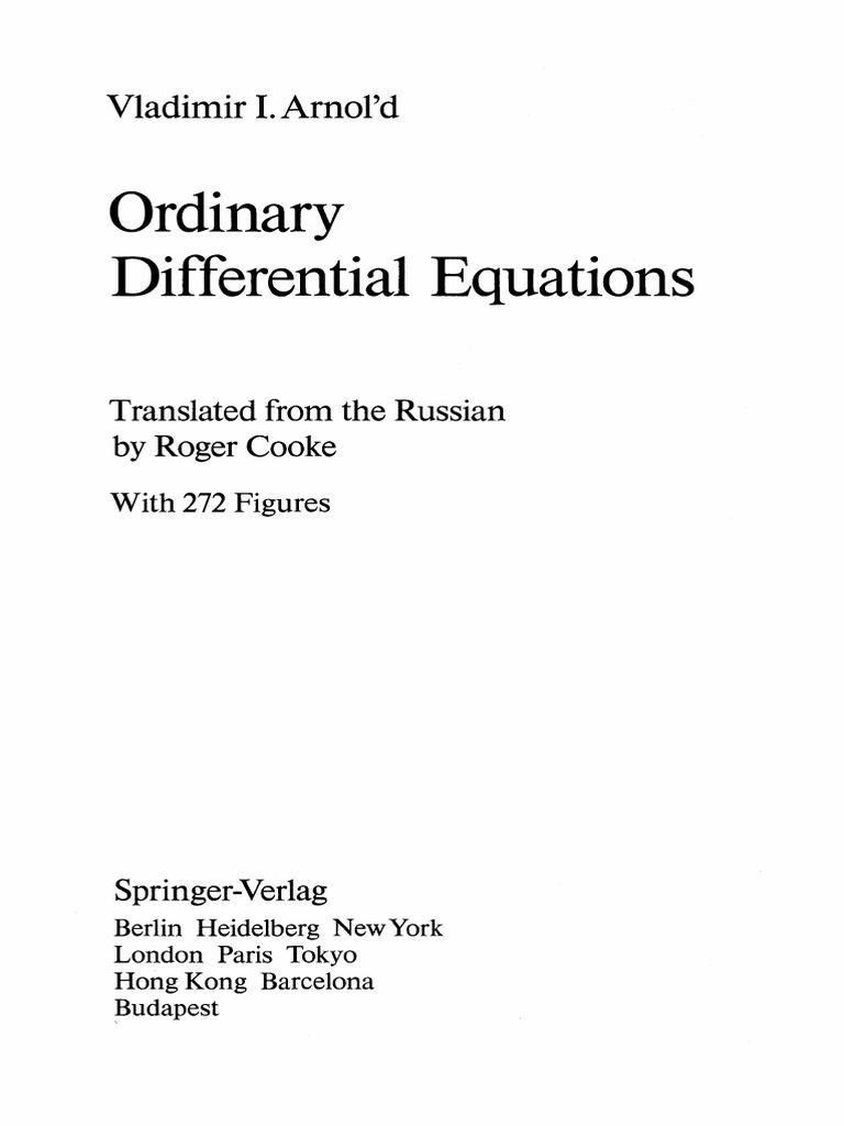 Arnold-Ordinary Differential Equations | PDF Arnold-Ordinary Differential Equations | PDF