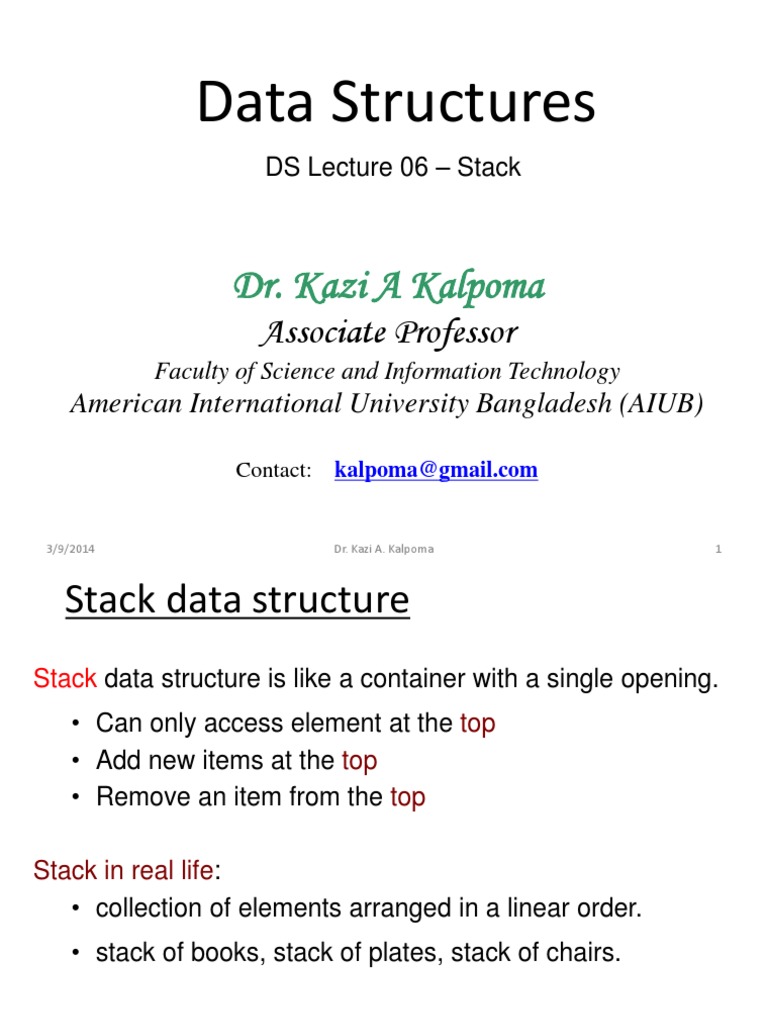Stack Details.... in C++ | PDF | Software Engineering | Data Management