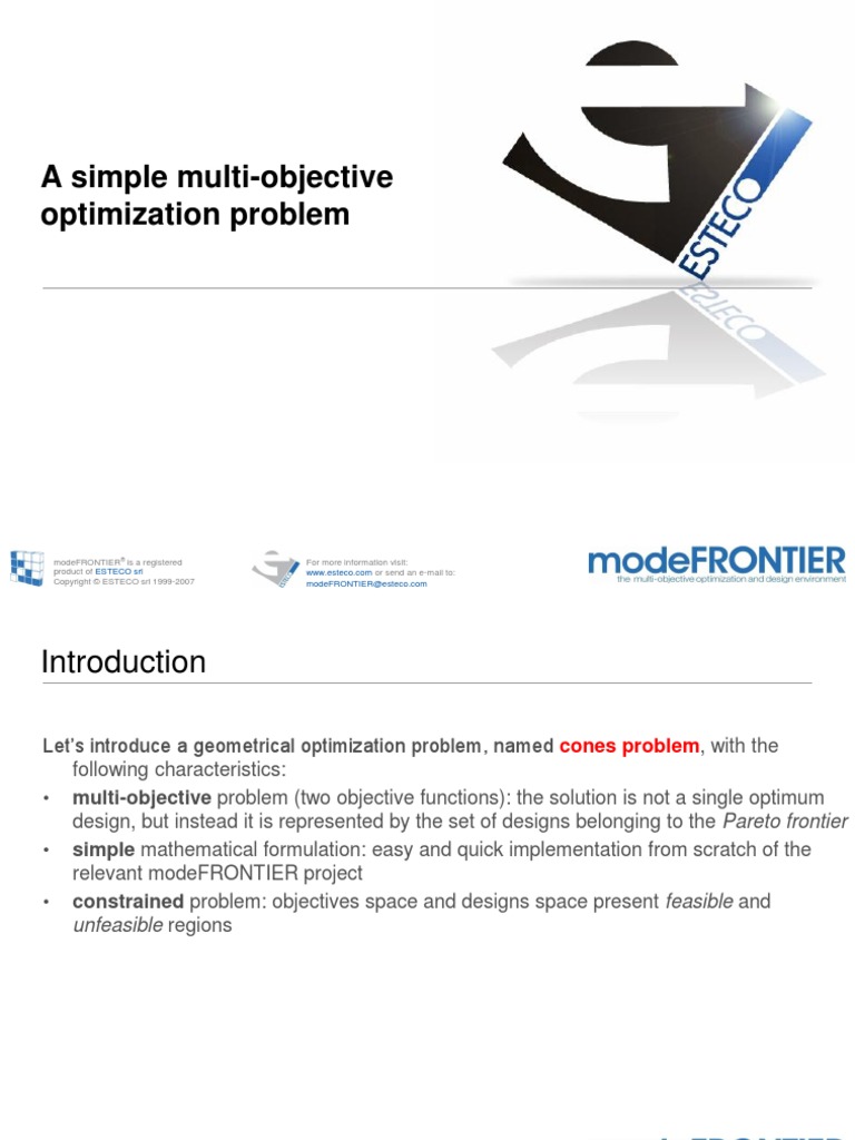 A Simple Multi-Objective Optimization Problem | PDF