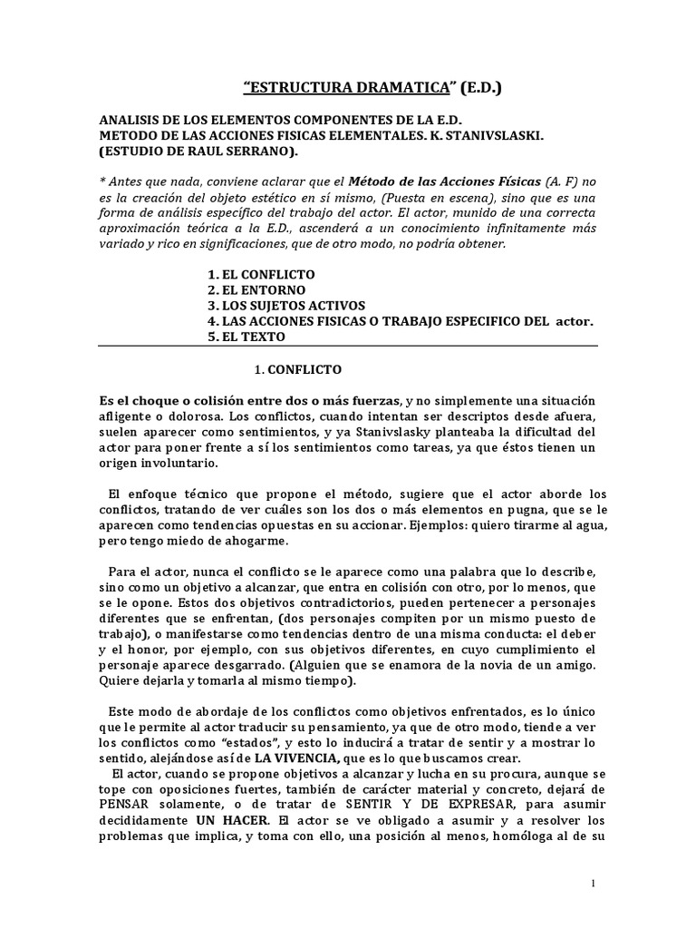 Estructura Dramatica 1 | PDF | Teatro | Conflicto (proceso)