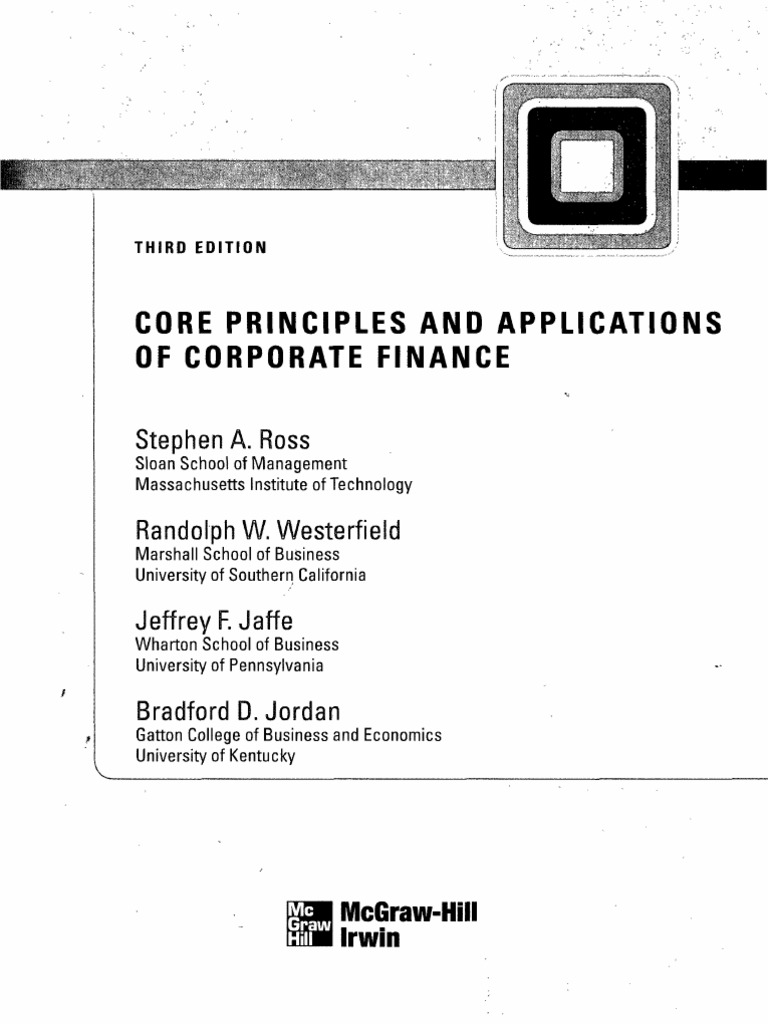 Core and Principle of Corporate Finance | PDF | Capital Asset Pricing ...