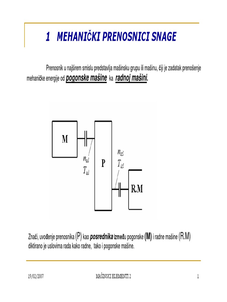 Mehanicki Prenosnici Snage | PDF