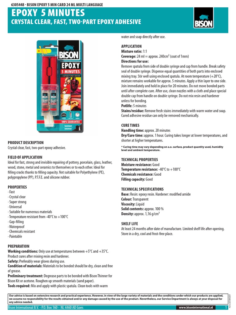 Bison Epoxy 5 Min | PDF | Epoxy | Adhesive