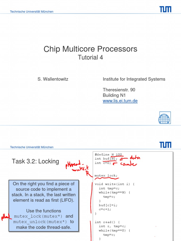 Chip Multicore Processors: Tutorial 4 | PDF | Concurrency (Computer Science) | Electronic ...