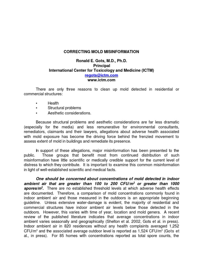 Mold Misinformation: Facts vs. Myths | PDF | Mold | Allergy