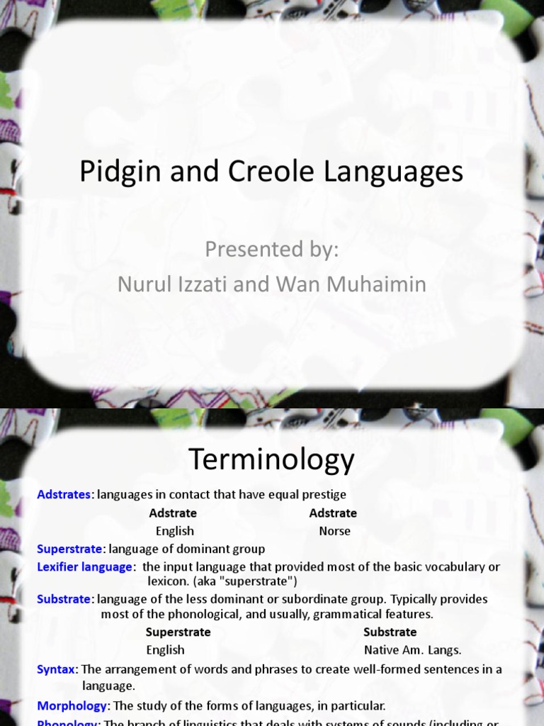 Sociolinguistics - Pidgin and Creole Languages | PDF | English Language ...