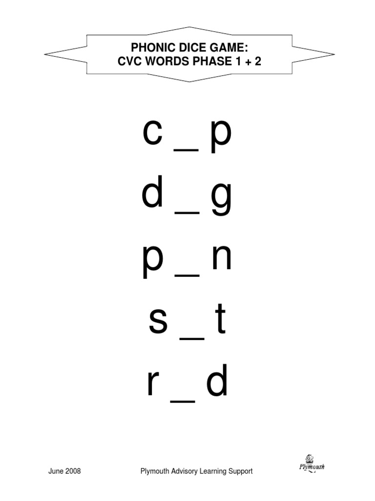 Phonic Dice Games for Educators | PDF | Games & Activities | Computers