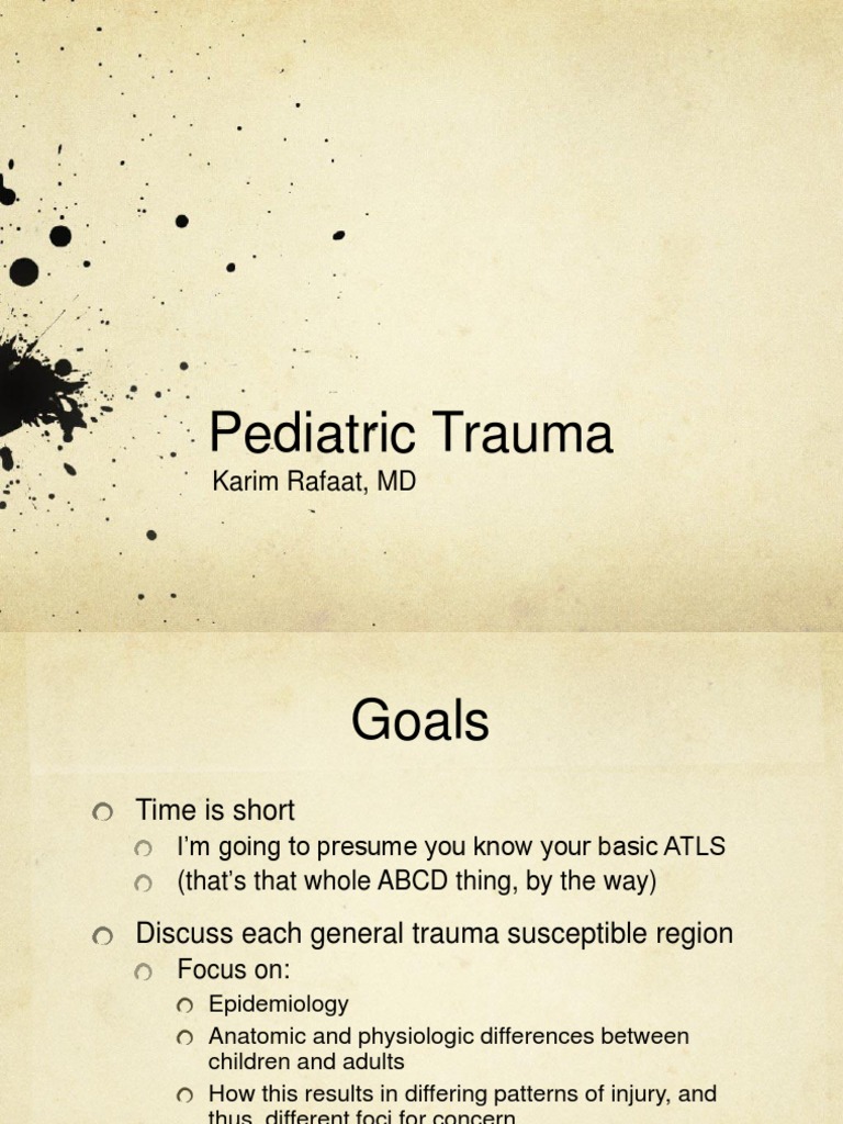 Pediatric Trauma: Key Insights and Stats | PDF | Major Trauma | Thorax