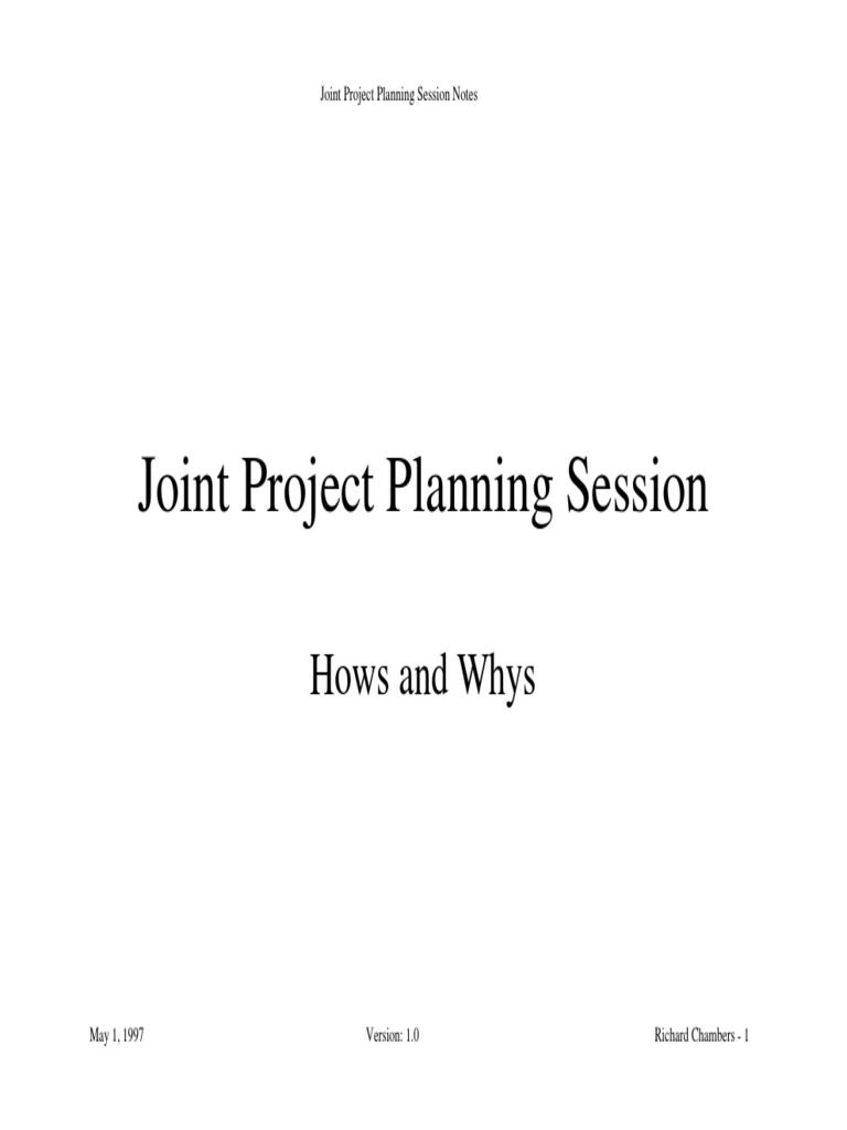 Joint Project Planning Session | Download Free PDF | Information ...