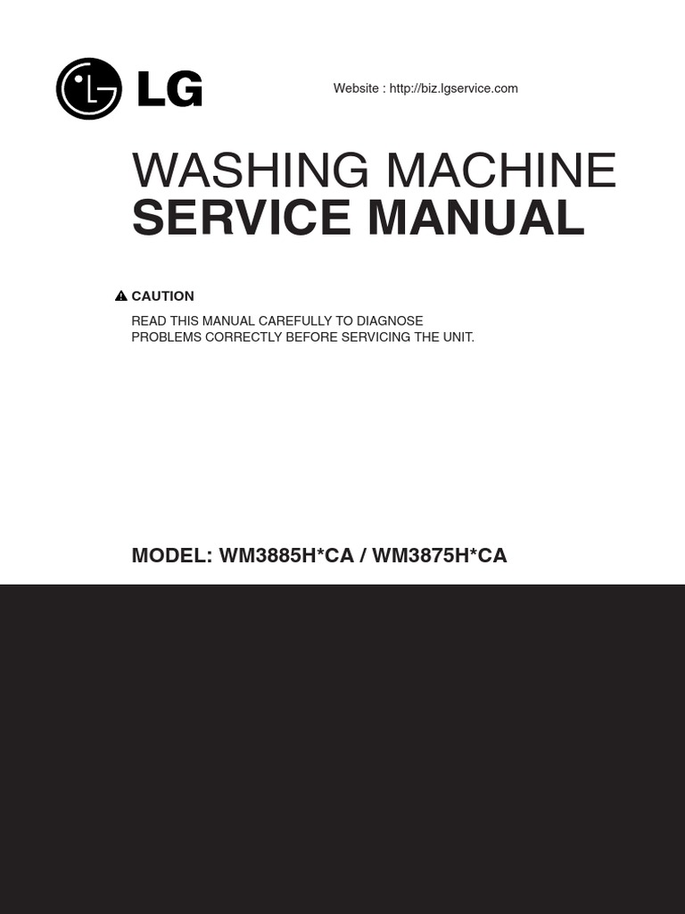Washing Machine Service Manual | PDF | Washing Machine | Electric Motor