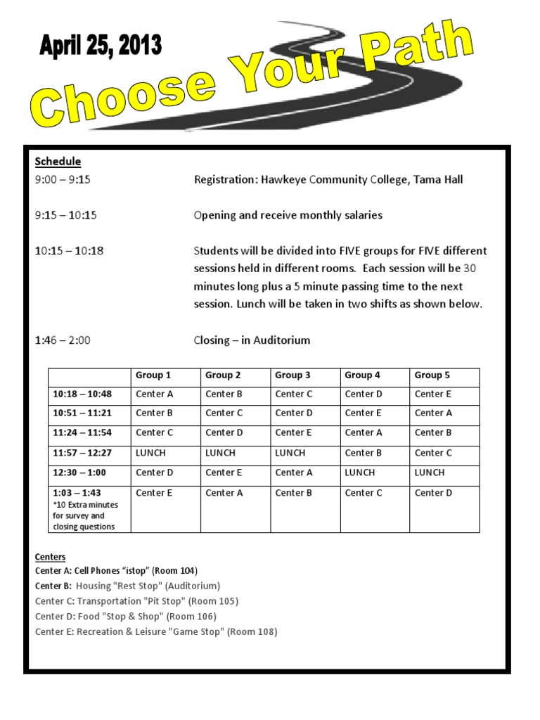 Event Schedule for Student Sessions | PDF