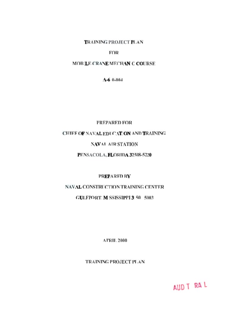 Training Project Plan | PDF | Crane (Machine) | Mechanical Engineering