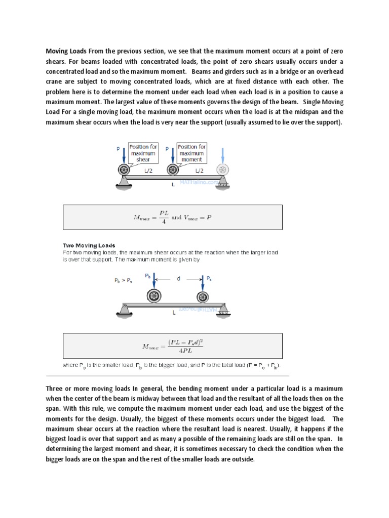 Moving Loads | PDF