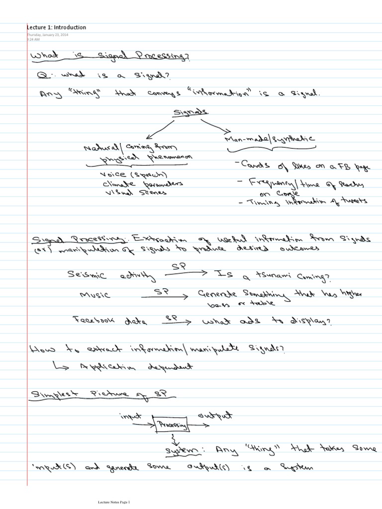 Lecture 1 Notes DSP | PDF | Discrete Fourier Transform | Signal ... Lecture 1 Notes DSP | PDF | Discrete Fourier Transform | Signal ...
