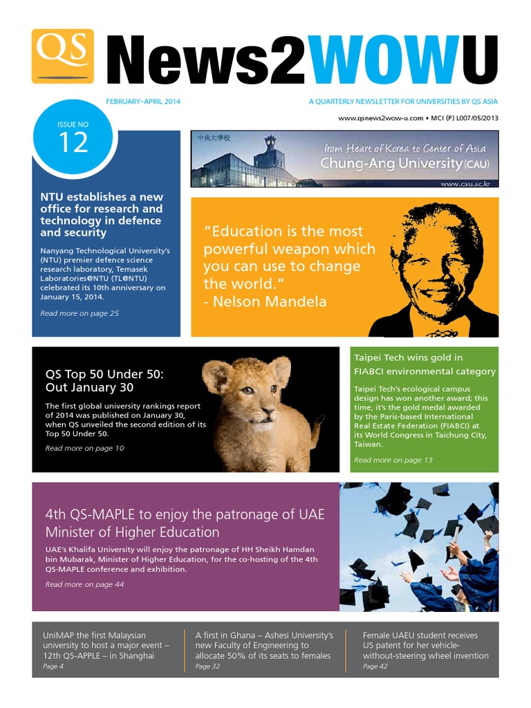 News2 U: "Education Is The Most Powerful Weapon Which You Can Use To ...