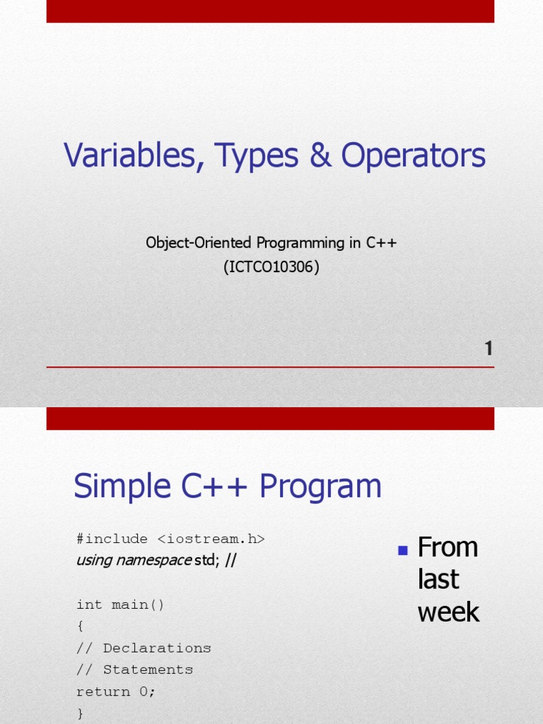 Variables Types Operators | PDF | Integer (Computer Science) | Variable ... Variables Types Operators | PDF | Integer (Computer Science) | Variable ...