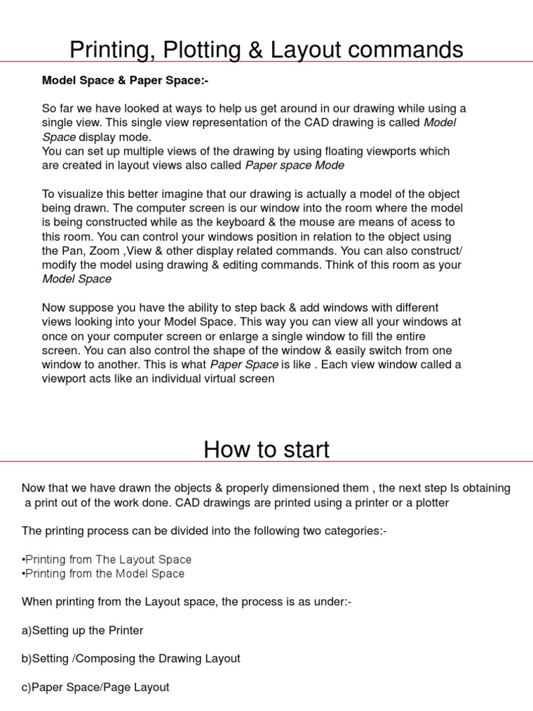 11) Printing, Plotting and Layout Commands | PDF | Page Layout | Printer (Computing)