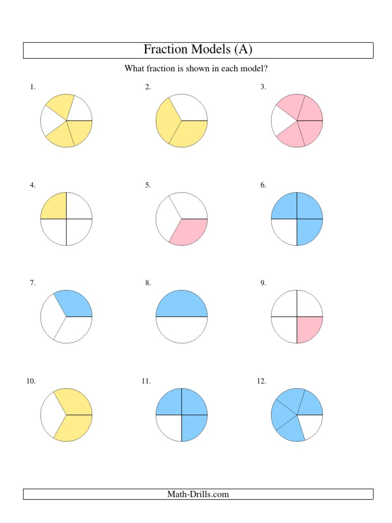Fraction Models and Answers Guide | PDF