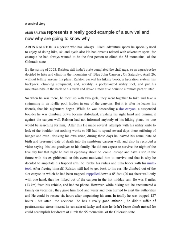 Represents A Really Good Example of A Survival and Now Why Are Going To ...