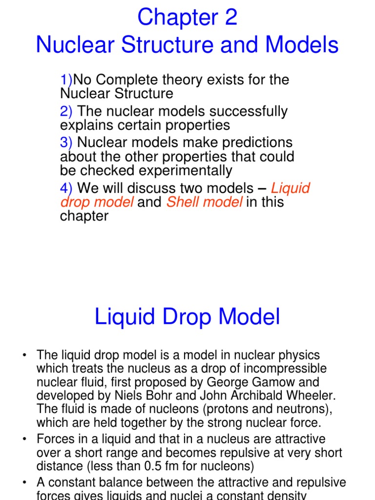 Chapter 2 Lecture Nuclear Stability and Models | PDF | Atomic Nucleus ...