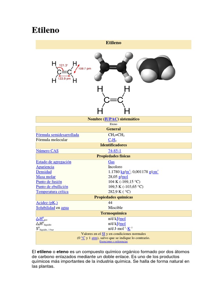 Etileno | PDF | Etileno | Compuestos orgánicos