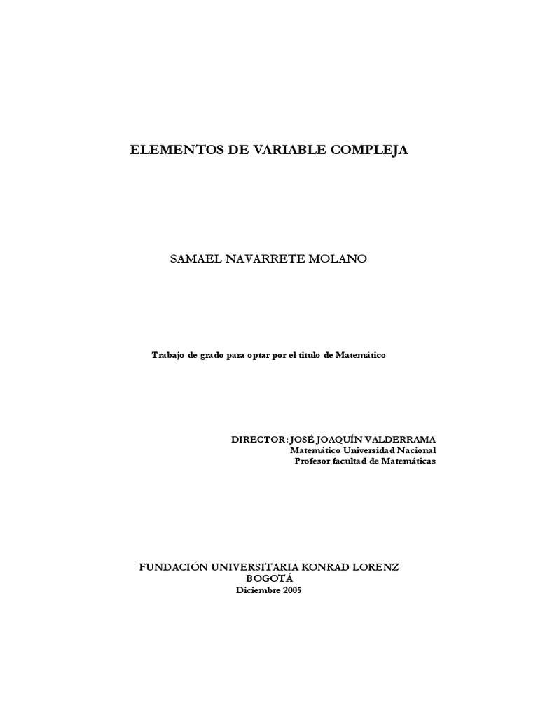 Elementos de Variable Compleja | PDF | Número complejo | Función continua