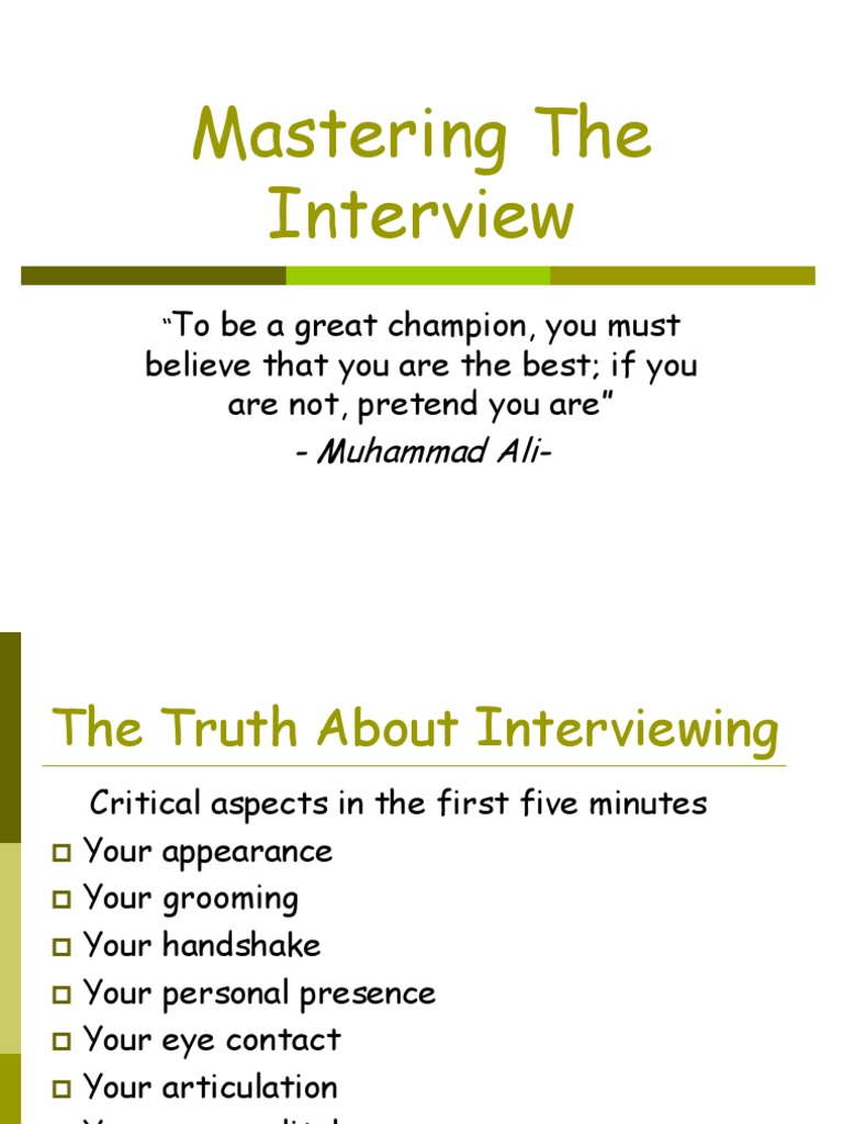 Mastering the Oral Interview Process | PDF | Competence (Human ...