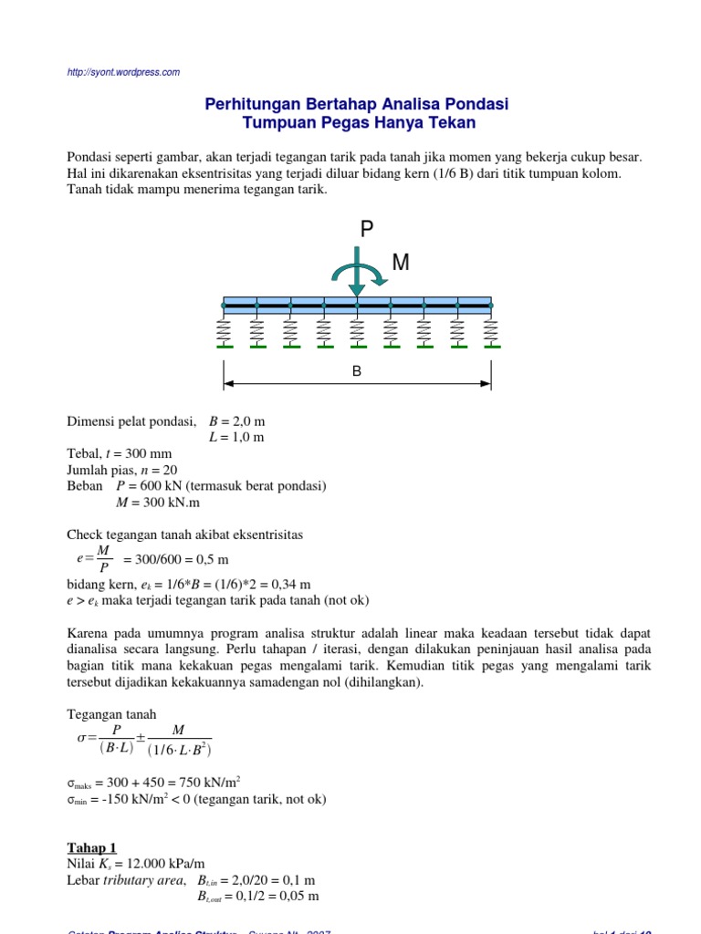 Pondasi Tump Pegas Hanya Tekan | PDF | Sains & Matematika
