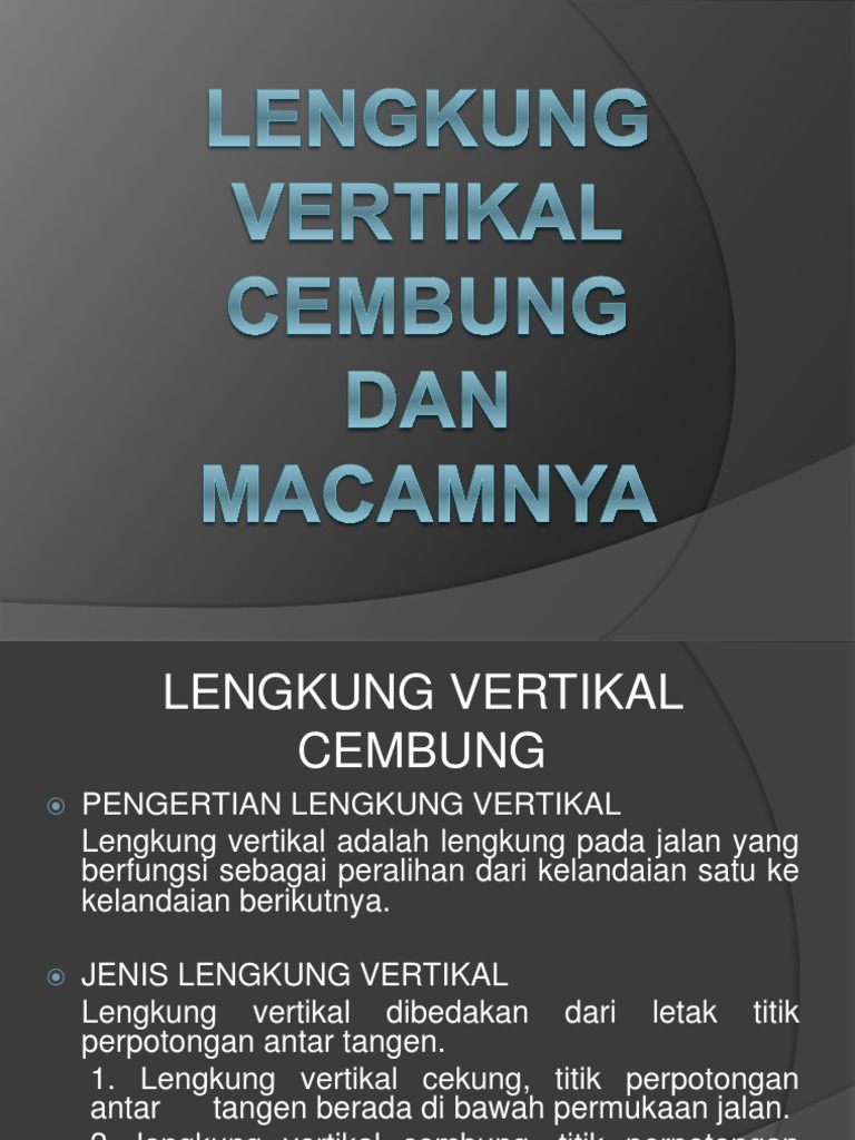 Lengkung Cembung Vertikal Dan Macamnya | PDF