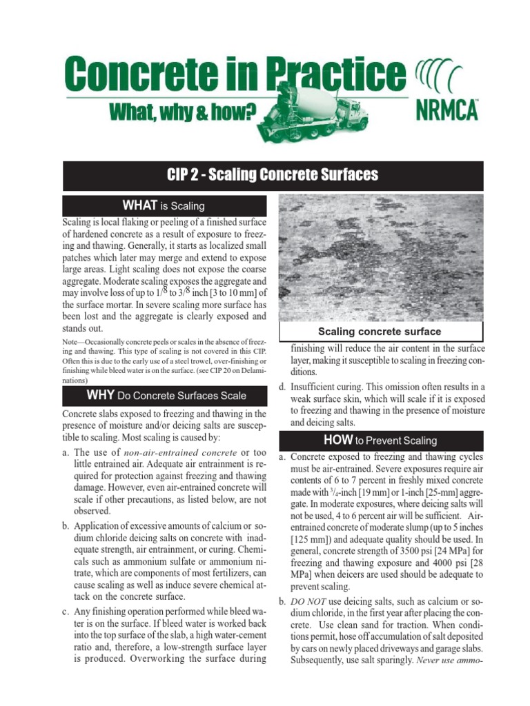 CIP 2 - Scaling Concrete Surfaces | PDF | Road Surface | Concrete