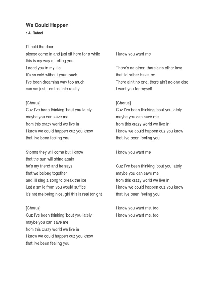 We Could Happen | PDF | Song Structure | Lie