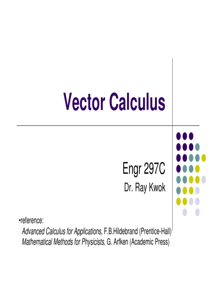 Vector Calculus Pdf Euclidean Vector Vector Calculus