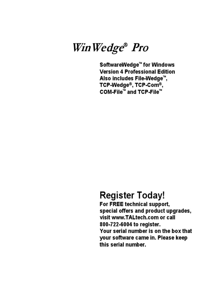WinWedge 4 Pro | PDF