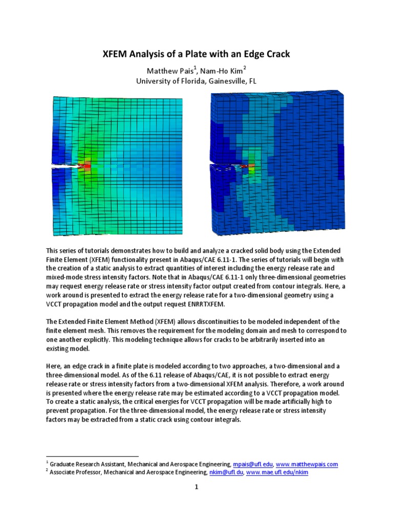 XFEM Analysis of Cracked Plate in Abaqus | PDF | Fracture | Fracture ...