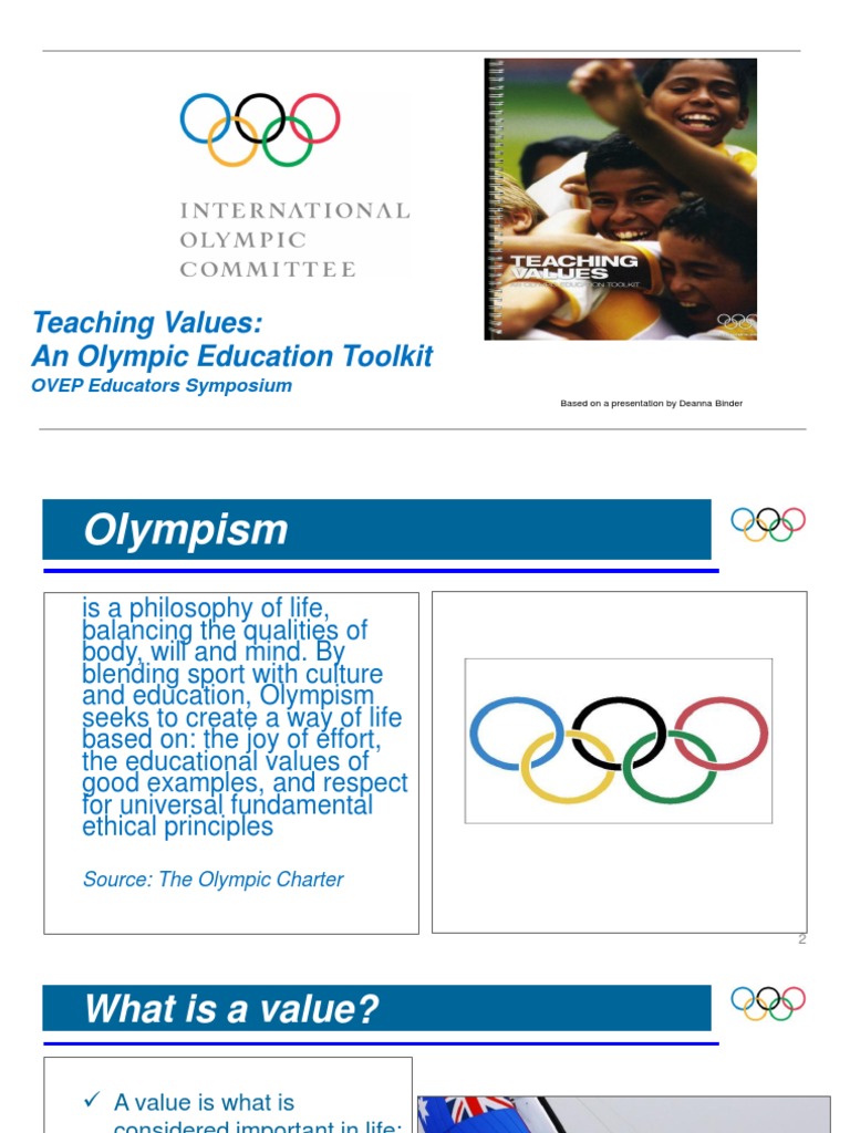 Teaching Values Presentation 5 Olympic Educational Values | PDF | Play ...