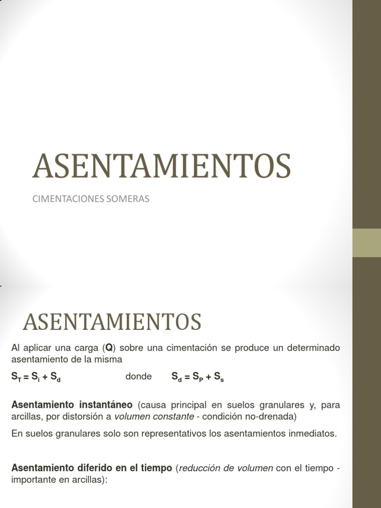 Tipos de +asentamientos | PDF | Fundación (Ingeniería) | Ingeniería ...
