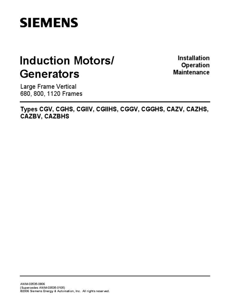 Siemens Manual | PDF | Insulator (Electricity) | Bearing (Mechanical)