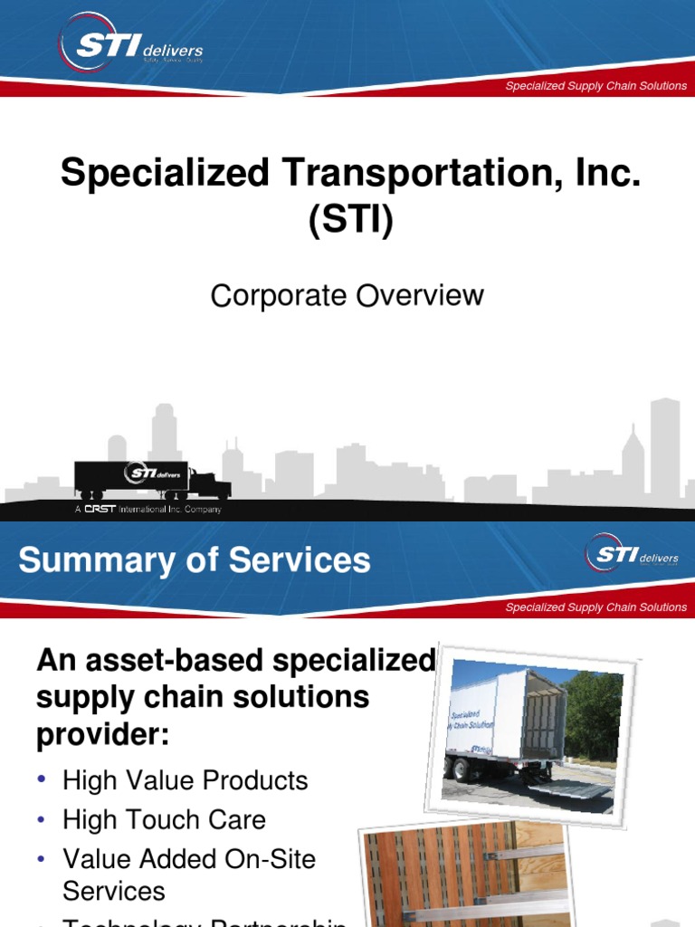 Specialized Transportation, Inc. (STI) : Corporate Overview | PDF ...