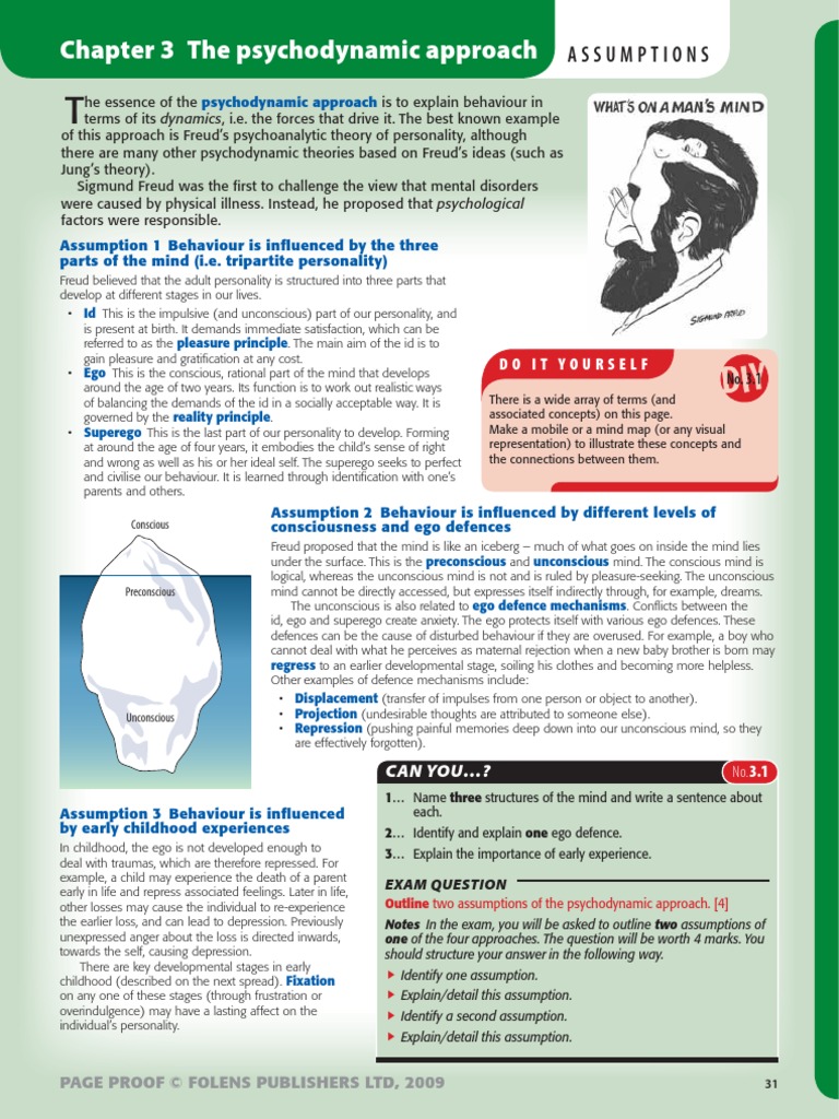 Chapter 3 The Psychodynamic Approach: Assumptions | PDF | Id ...